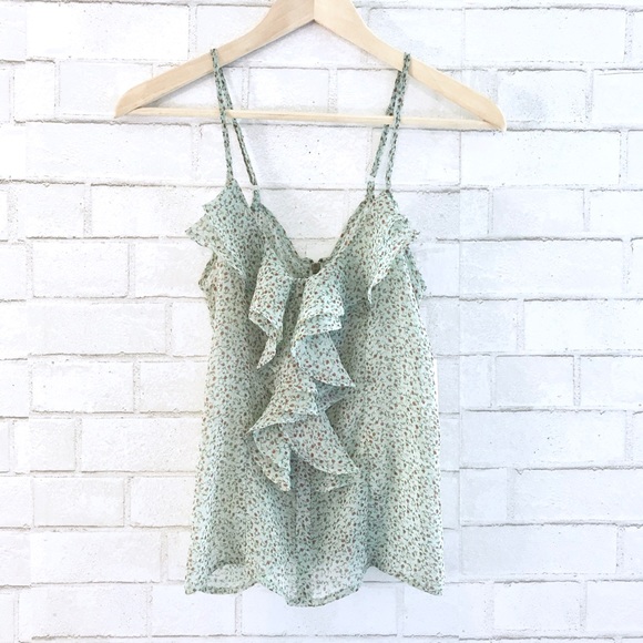 Tops | Floral Ruffle Top Summer Top Mint | Poshmark